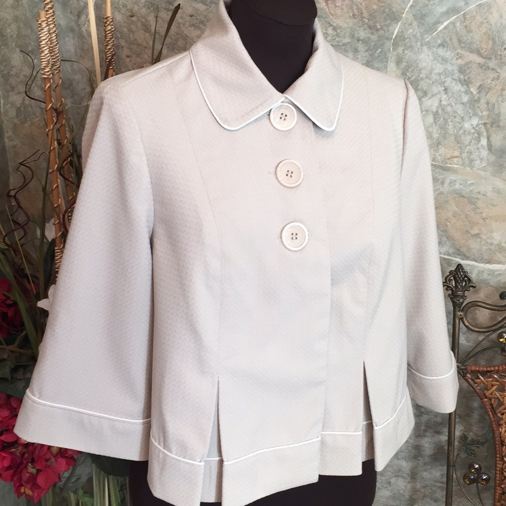 Allison Taylor Suit Jacket Coat Blazer Cape Like - Gem